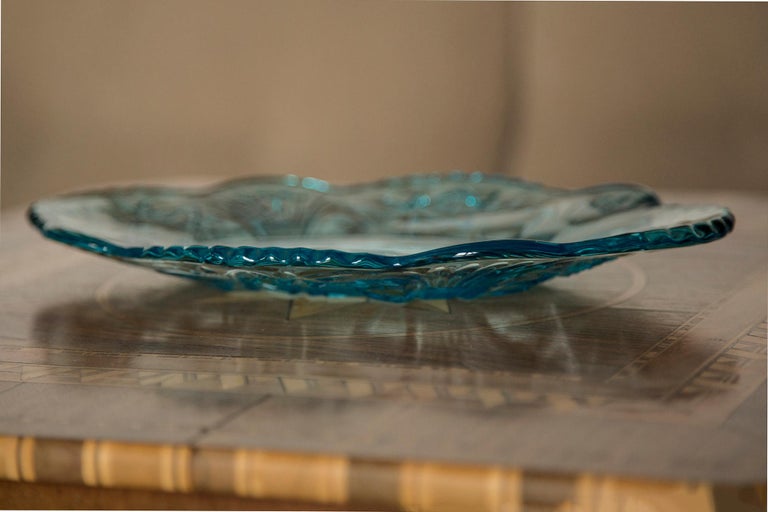 Midcentury Light Blue Decorative Glass Plate, Italy, 1960s For Sale at ...