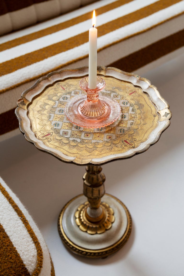 Mid-Century Light Rose Glass Candlestick, Europe, 1960s For Sale at 1stDibs