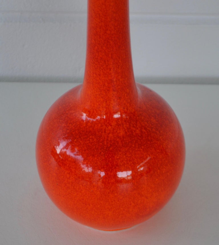 Midcentury Long Neck Ceramic Vase For Sale at 1stDibs