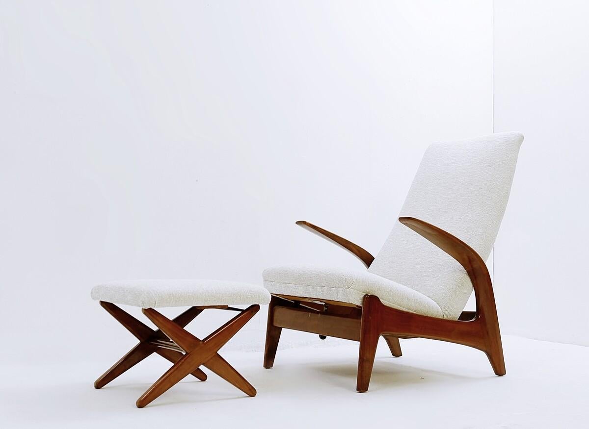 Mid-century Lounge Chair and Stool Rockn Rest by Rolf Rastad and Adolf ...