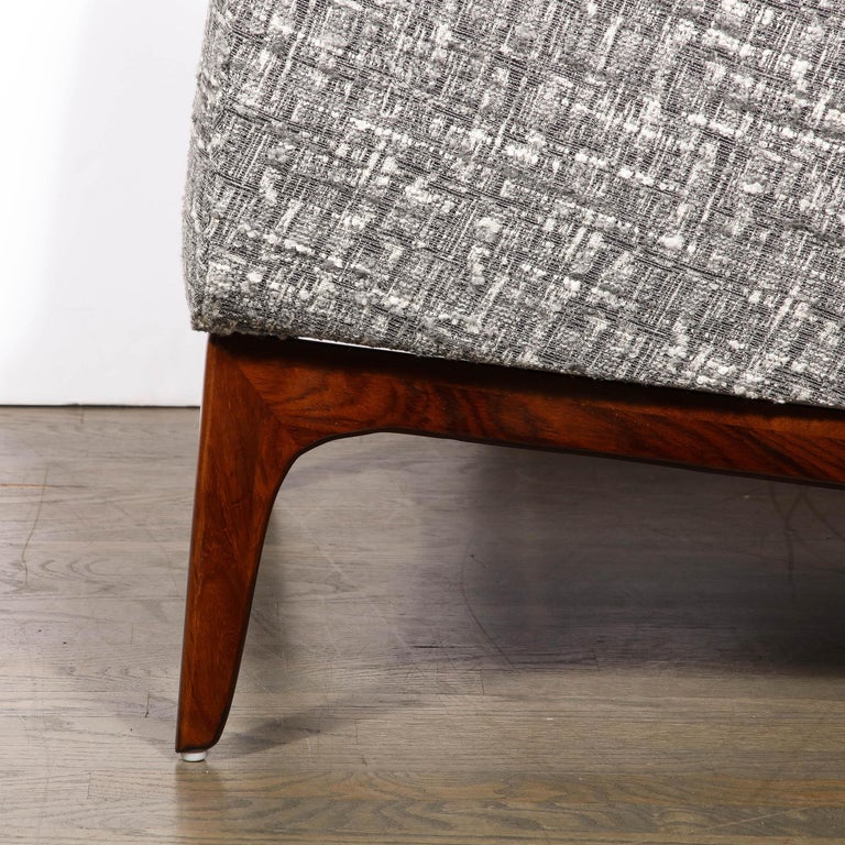 Mid-Century Lounge Chairs with Sculptural Walnut Legs and Button ...