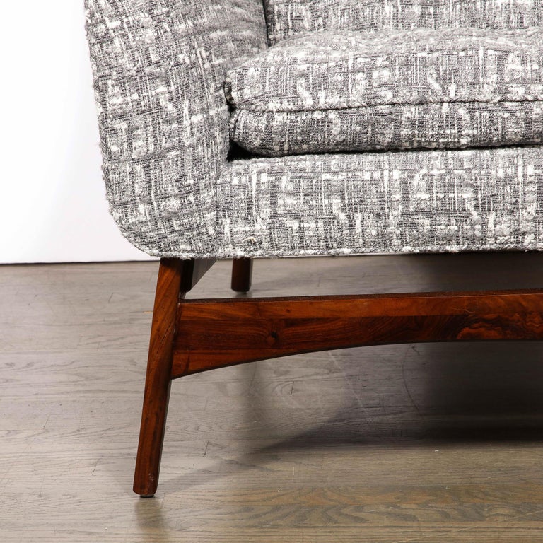 Mid-Century Lounge Chairs with Sculptural Walnut Legs and Button ...