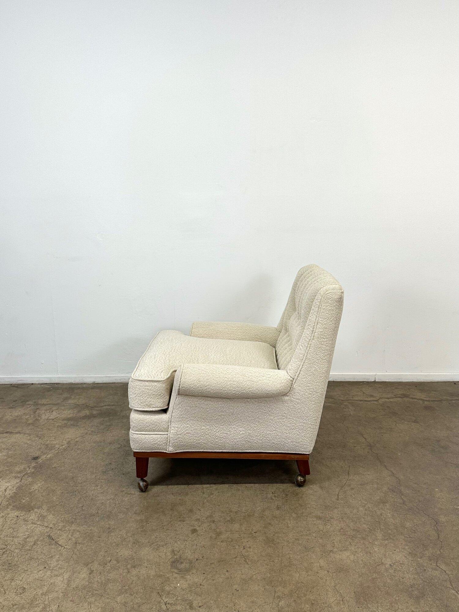 Midcentury Lounger in Nubby Wool For Sale at 1stDibs | soun lounger