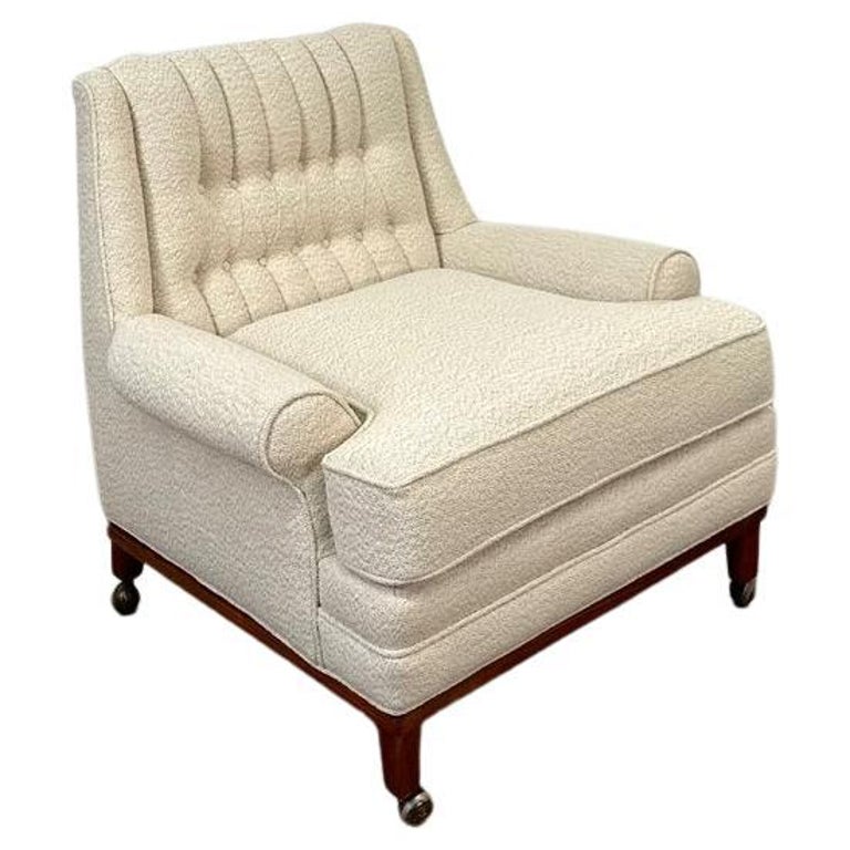 Midcentury Lounger in Nubby Wool For Sale at 1stDibs