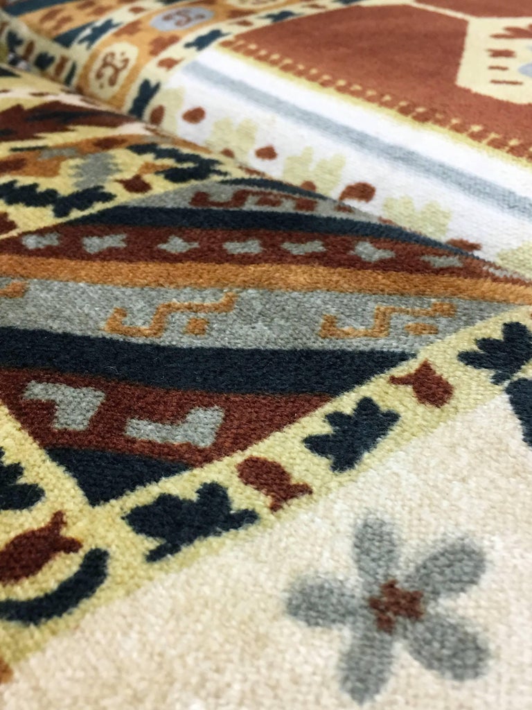 Midcentury Loveseat in Jack Larsen Style Cotton Felt at 1stDibs