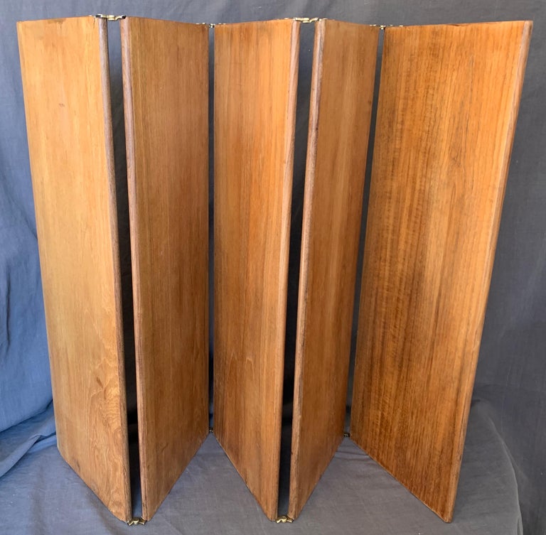 Midcentury Low Wood Screen at 1stDibs