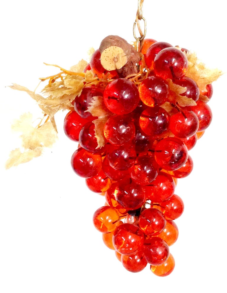 Mid-20th Century Modern Lucite Form Grape Bunch Hanging Pendant Light ...