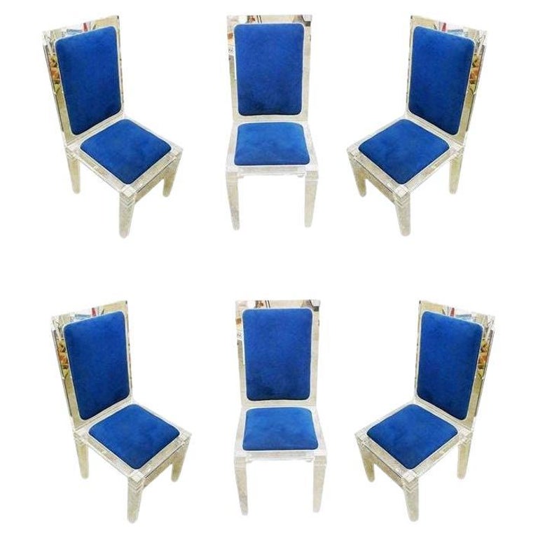 Midcentury Lucite Skyscraper Style Dining Chairs, Set of Six For Sale ...