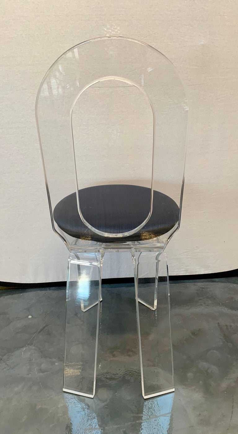 Midcentury Lucite Swivel Dining Chairs Set of 8 at 1stDibs