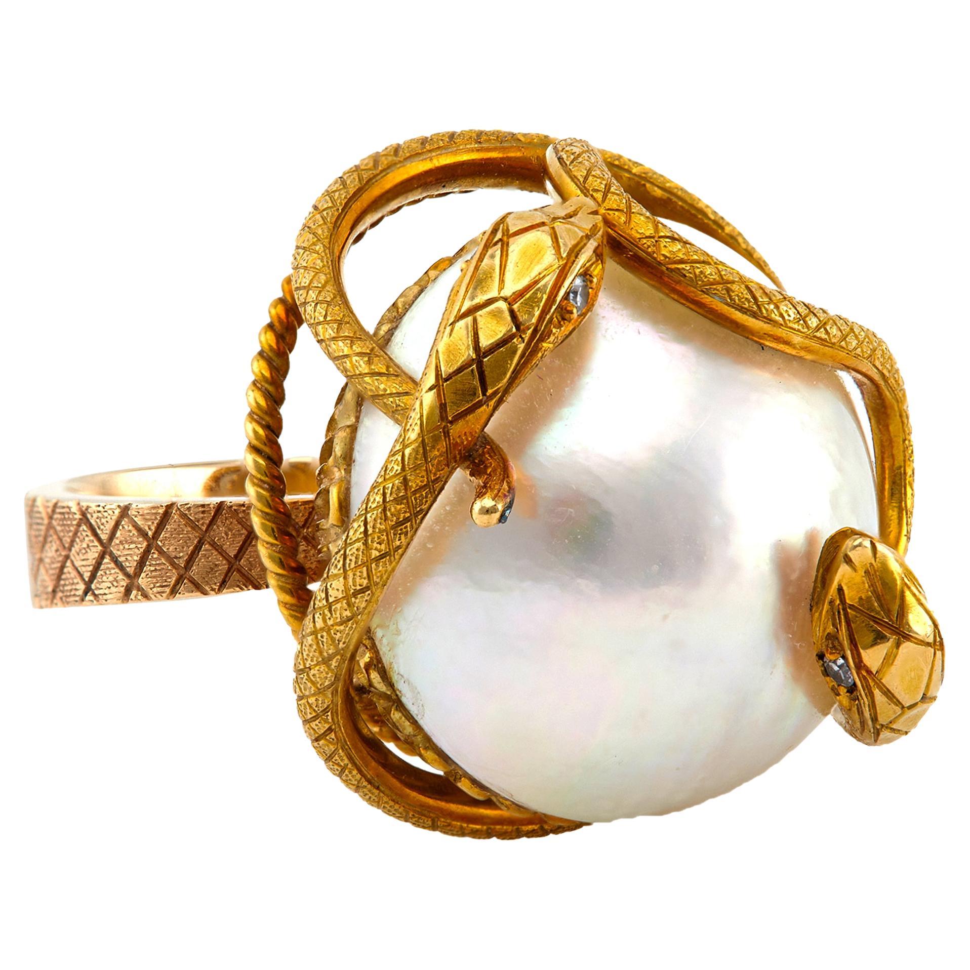 David Webb 18K Yellow Gold Mabe Pearl Ring For Sale at 1stDibs | david ...