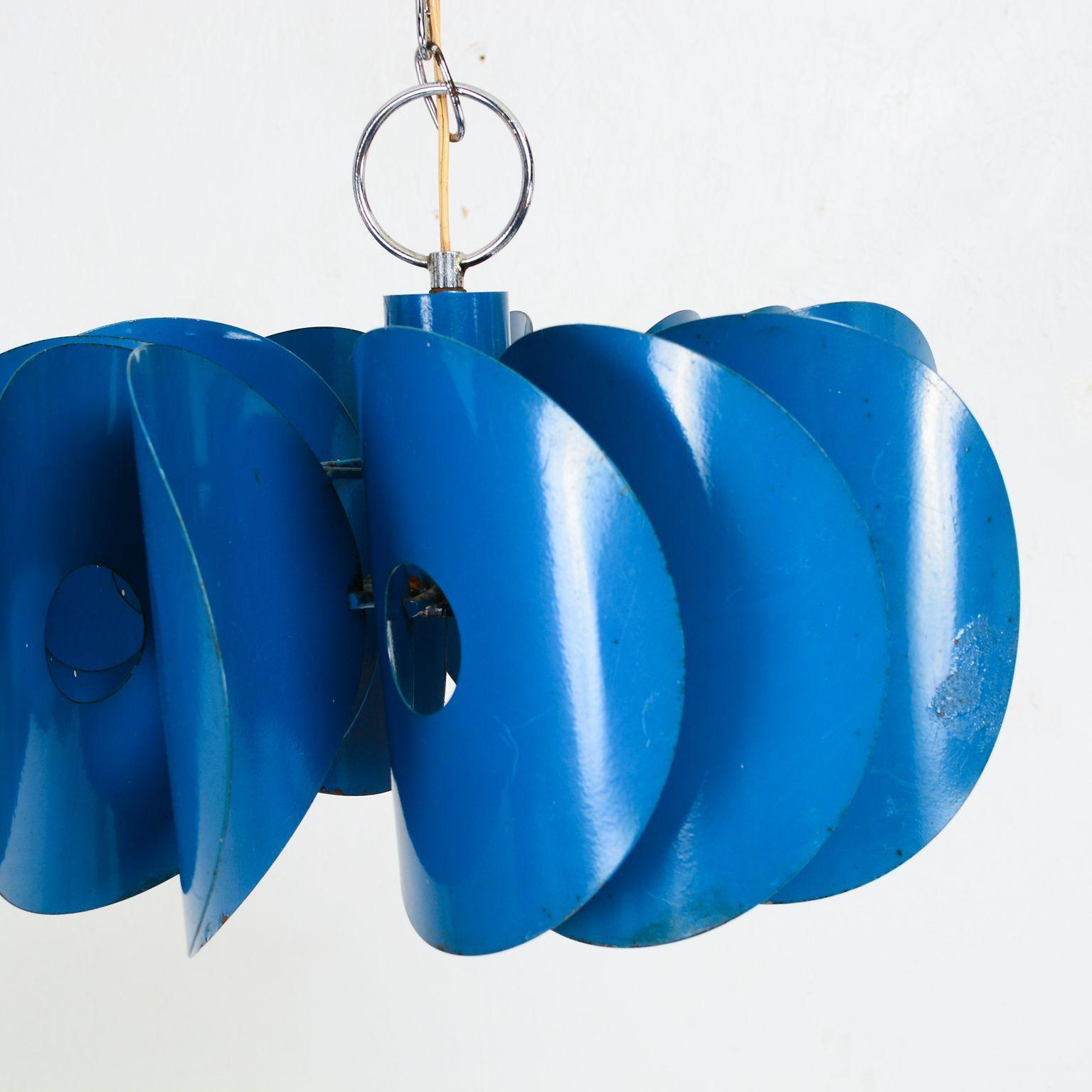 Midcentury Mad Azure Blue Hanging Light Fixture Italy 1960s at 1stDibs