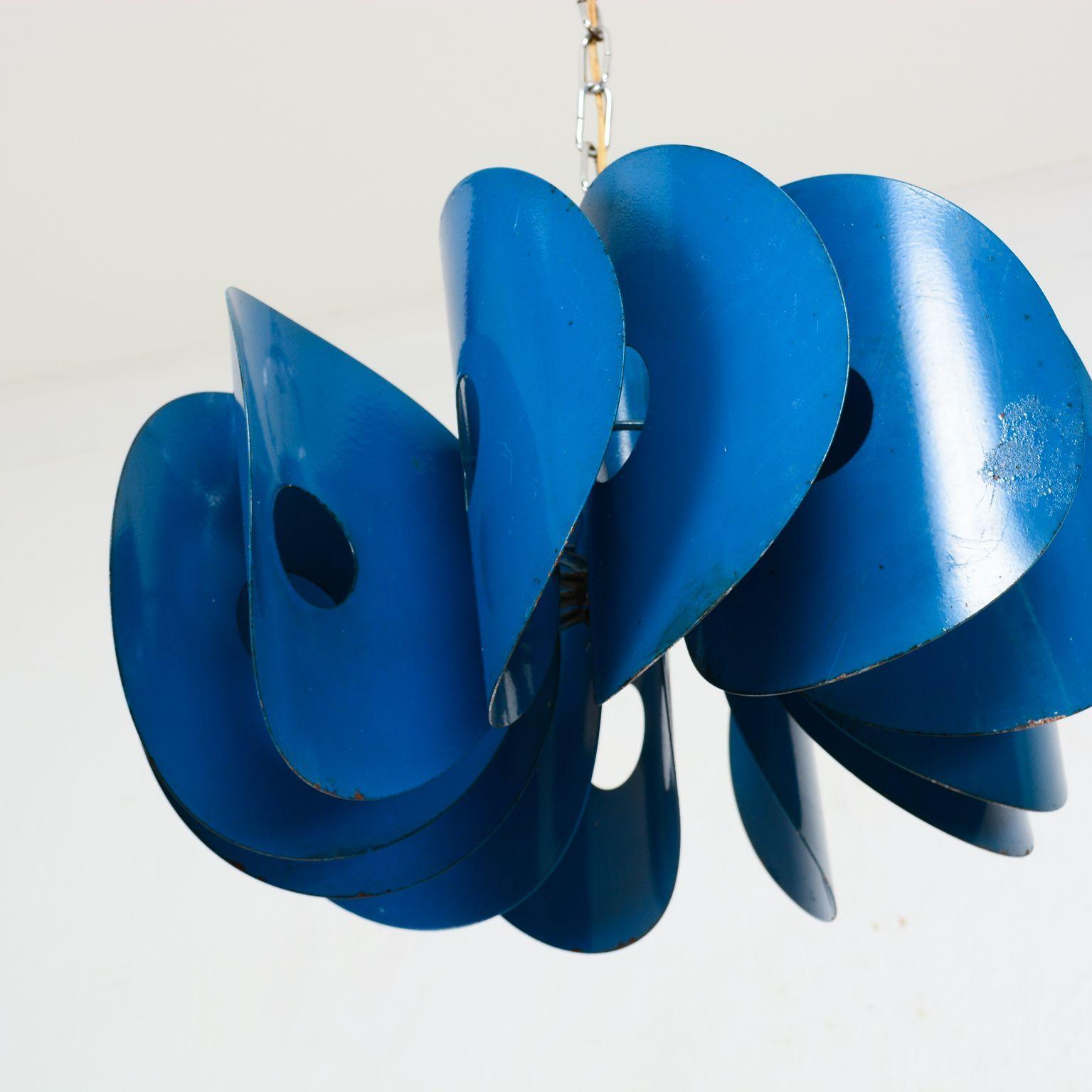 Midcentury Mad Azure Blue Hanging Light Fixture Italy 1960s at 1stDibs