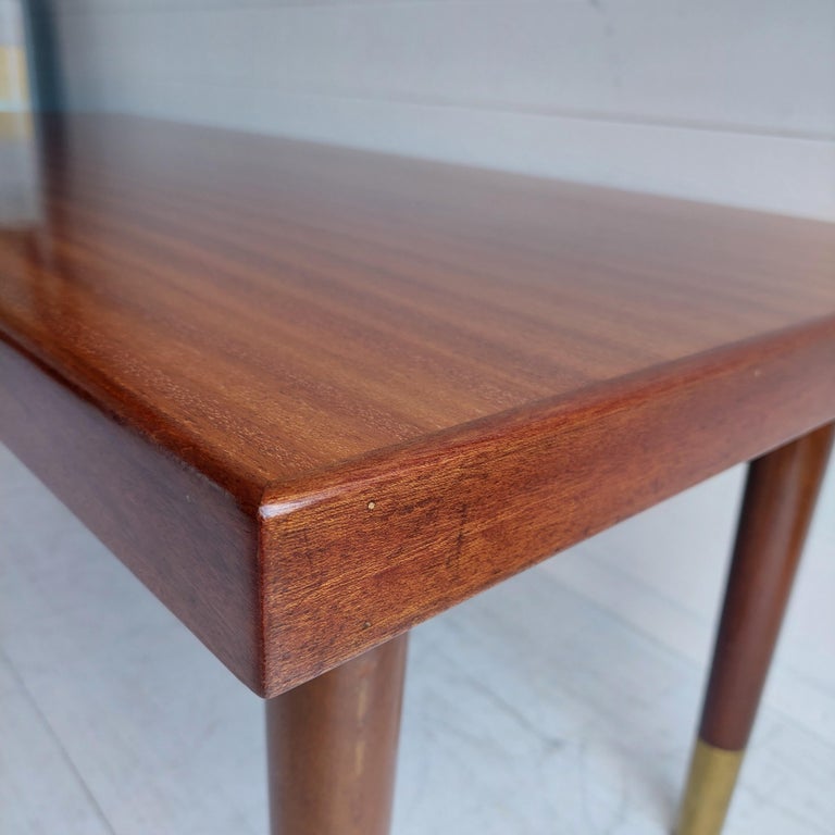 Mid Century Mahogany Tola Large Coffee Table tappered legs Scandinavian ...