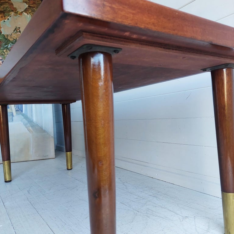 Mid Century Mahogany Tola Large Coffee Table tappered legs Scandinavian ...