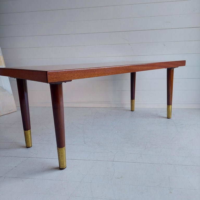 Mid Century Mahogany Tola Large Coffee Table tappered legs Scandinavian ...