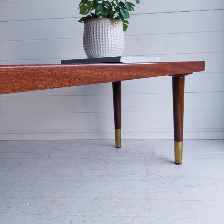 Mid Century Mahogany Tola Large Coffee Table tappered legs Scandinavian ...