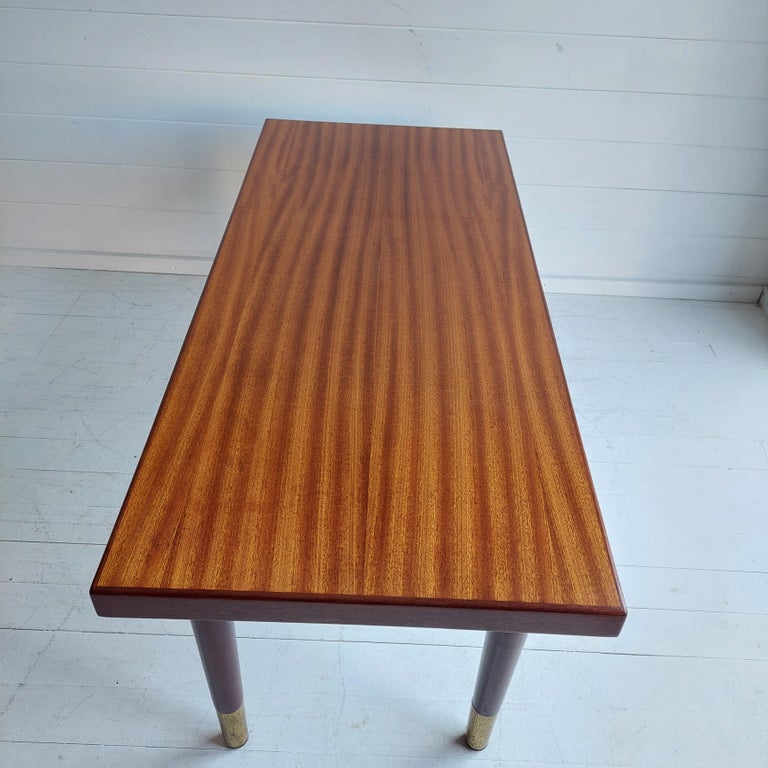 Mid Century Mahogany Tola Large Coffee Table tappered legs Scandinavian ...