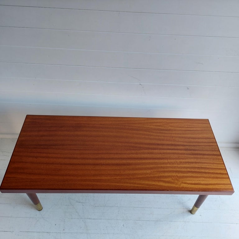 Mid Century Mahogany Tola Large Coffee Table tappered legs Scandinavian ...