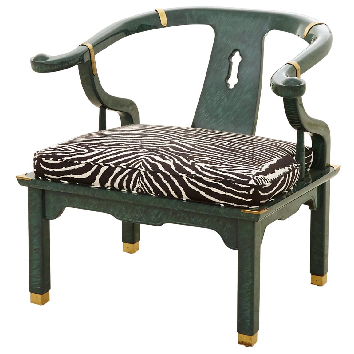 Midcentury Malachite Ming Side Chair For Sale at 1stDibs | upholstered ...