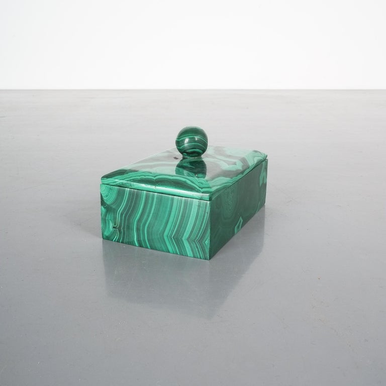 Midcentury Malachite Stone Box, Belgium at 1stDibs
