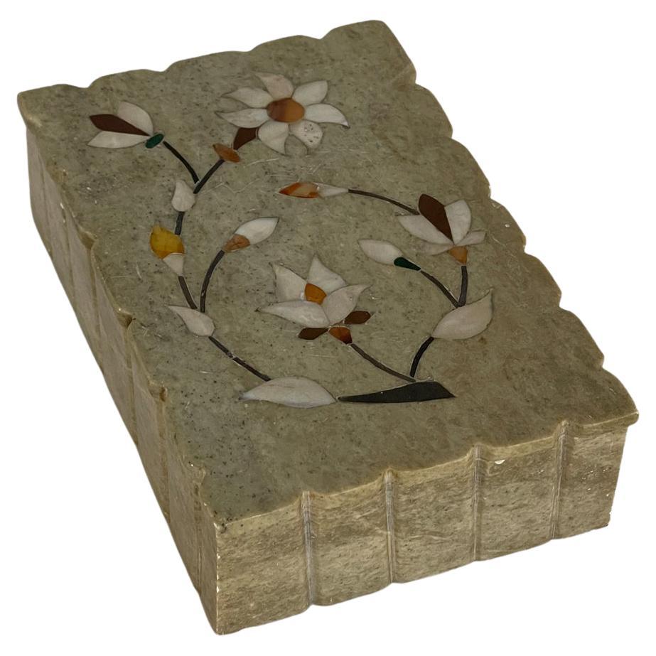 Mid Twentieth Century Beautiful Green Onyx Marble and Brass Jewelry ...