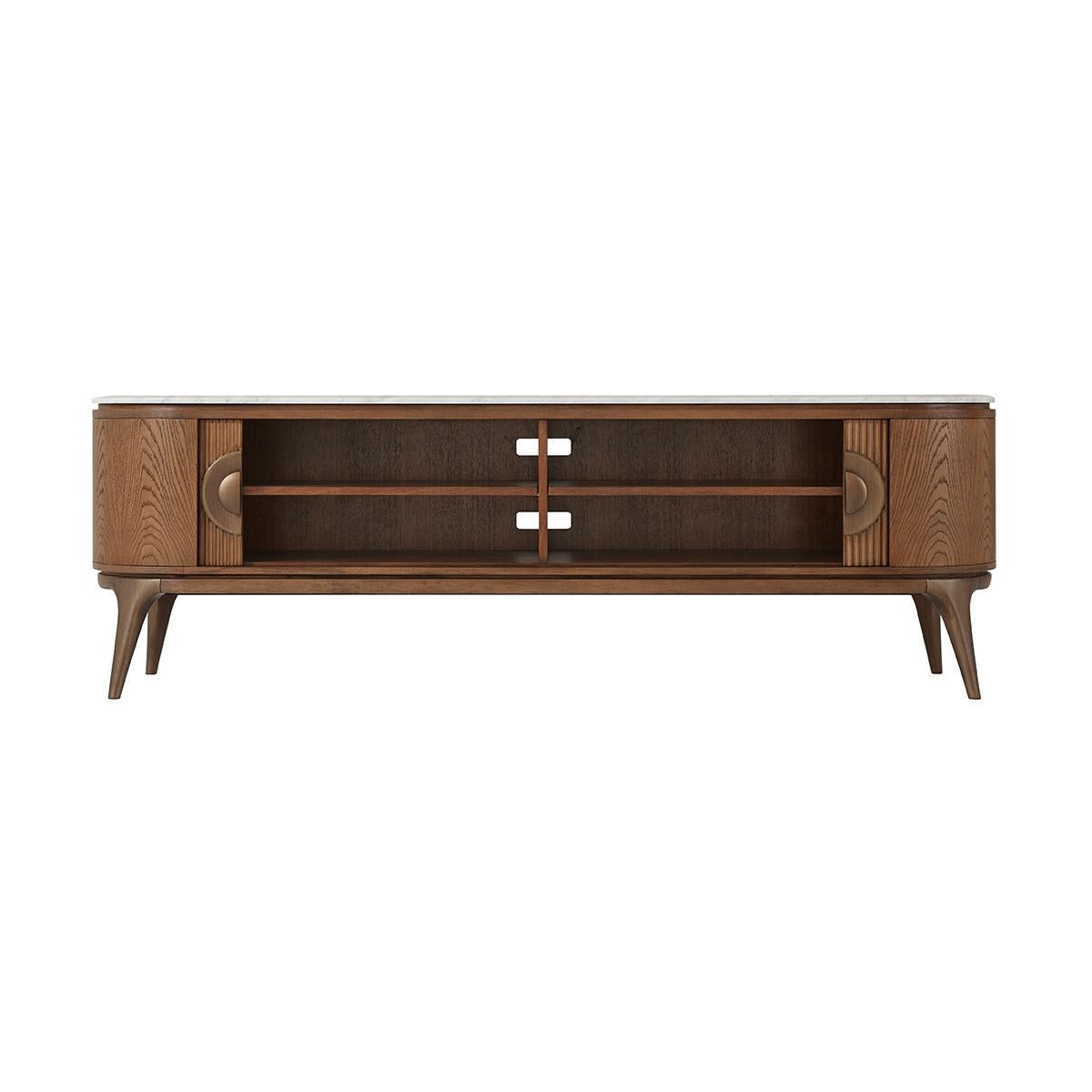 Mid Century Marble Top TV Console at 1stDibs | tv console marble top ...