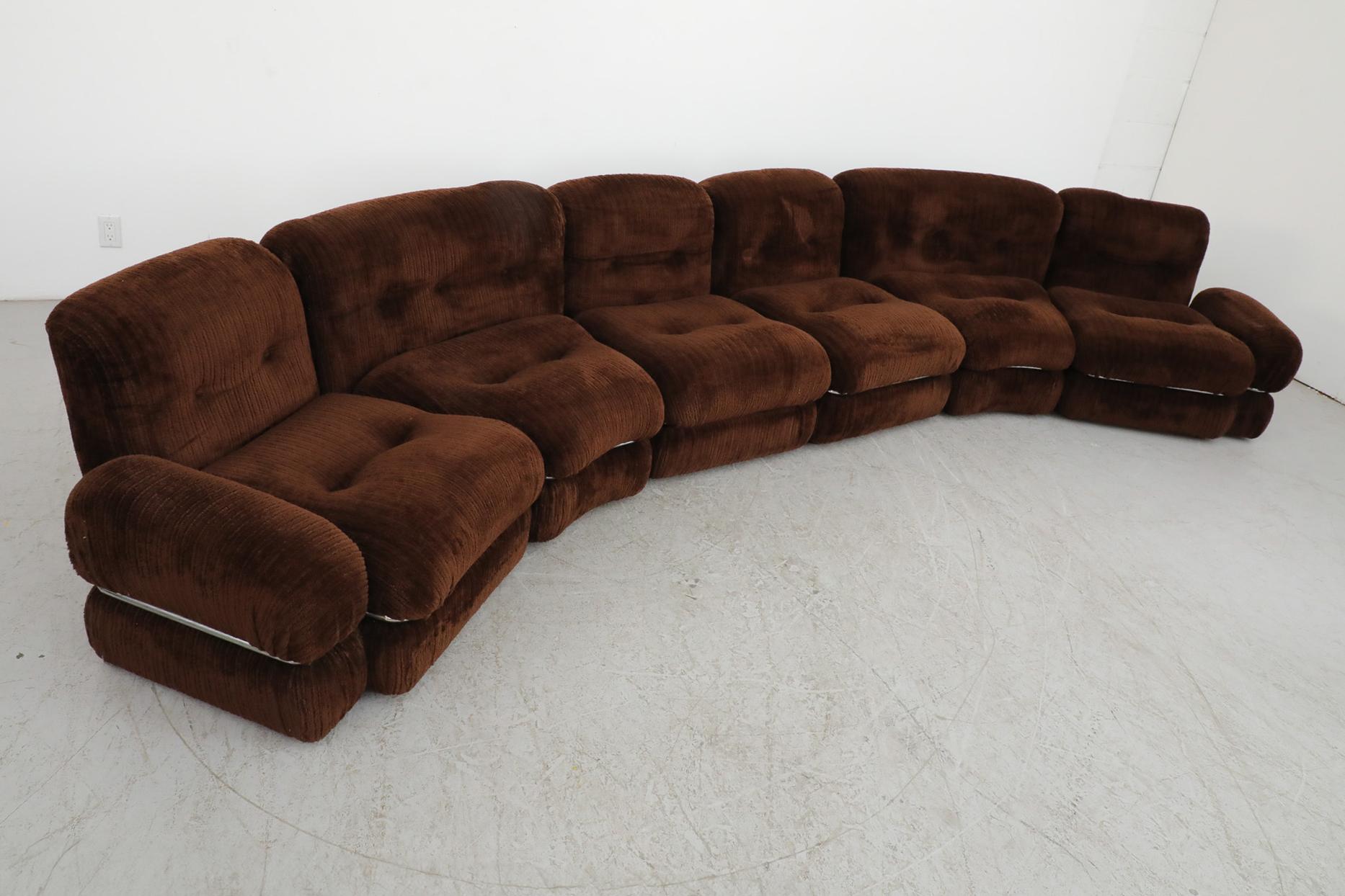 Mid-Century Mario Bellini Style Corduroy Modular Sofa at 1stDibs