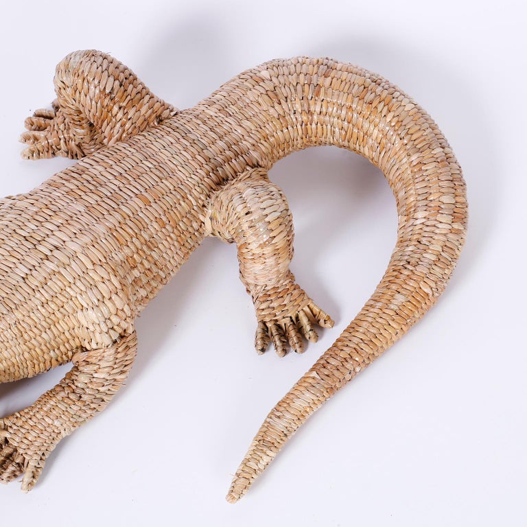 Midcentury Mario Torres Wicker Alligator at 1stDibs