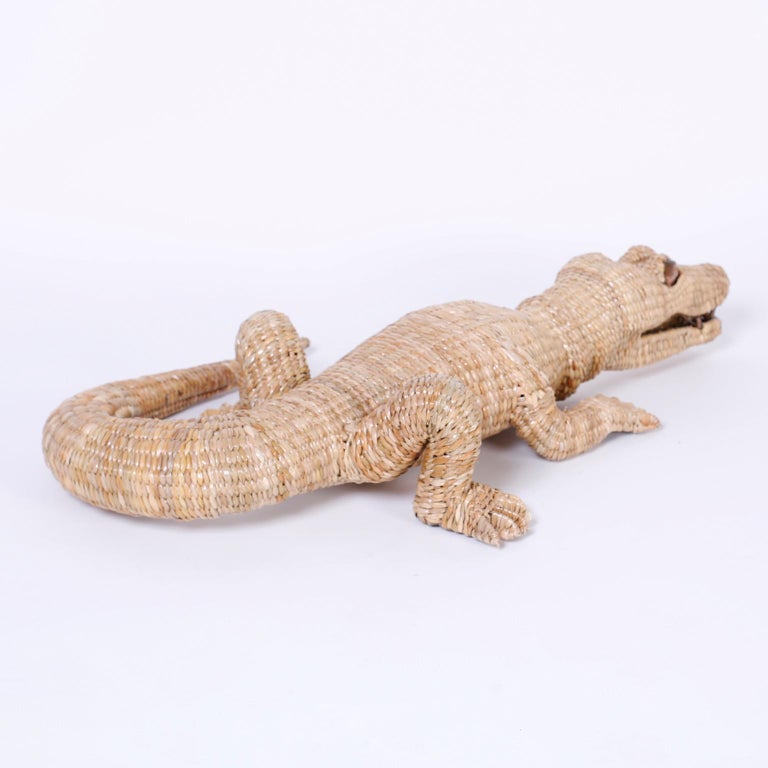 Midcentury Mario Torres Wicker Alligator at 1stDibs