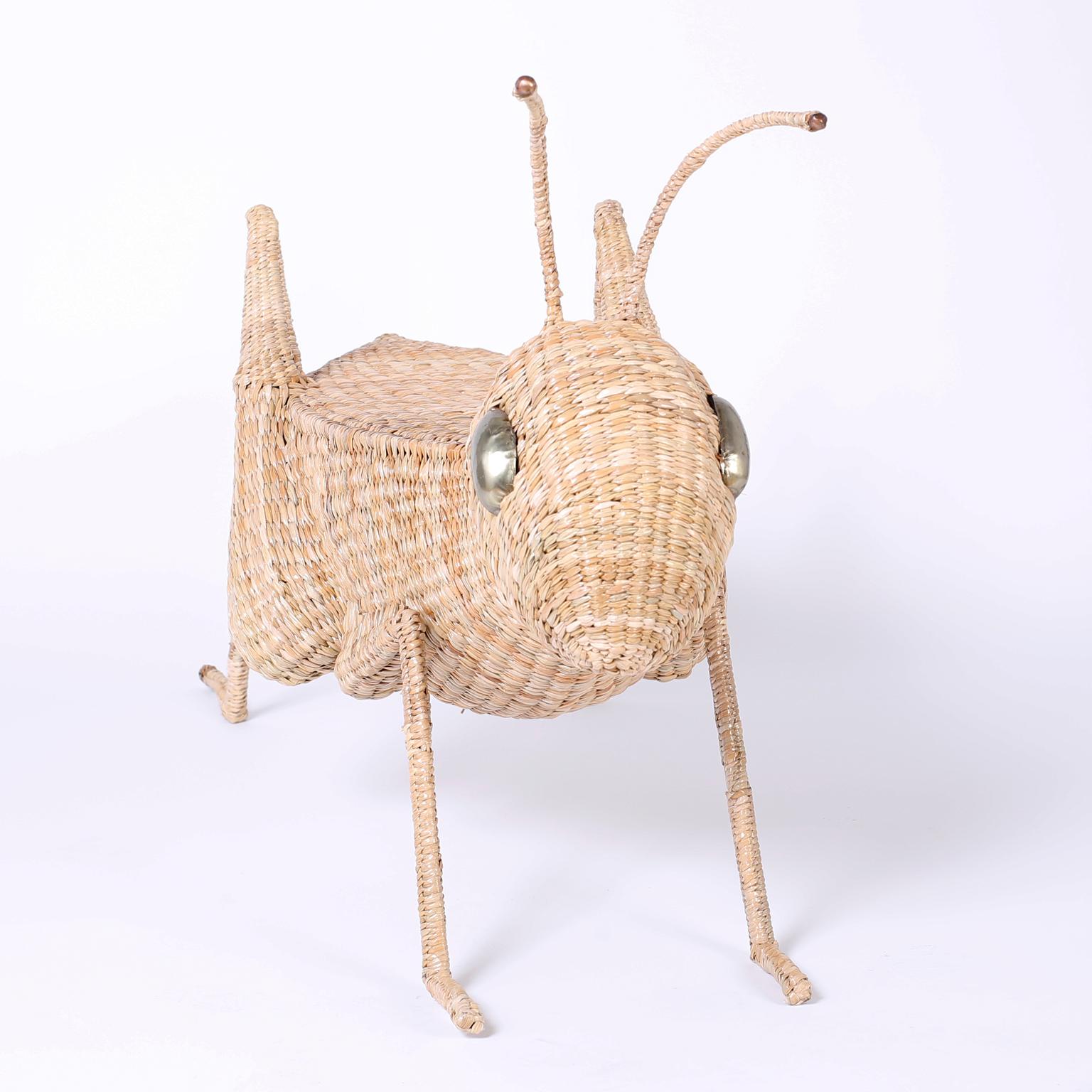Midcentury Mario Torres Wicker Cricket Table at 1stDibs | mario lopez ...