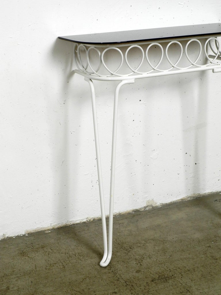 Midcentury Matal Wall Console Table with Glass Shelf, Münchner ...