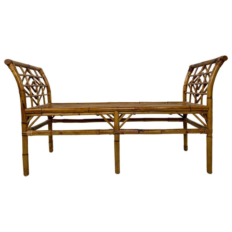 Rattan bamboo bench store