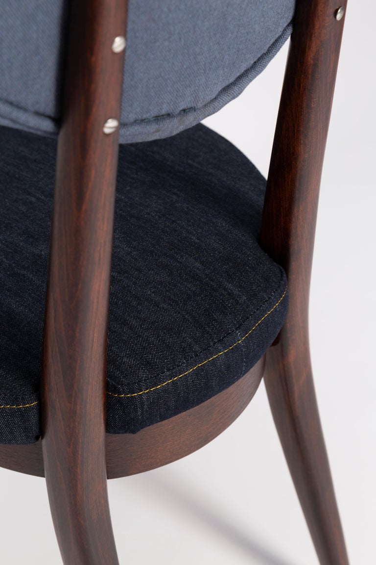 Midcentury Medium and Dark Blue Denim Heart Chair, Europe, 1960s For ...