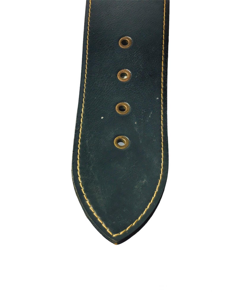 Midcentury Mercedes Wall Clock with Black Leather Strap, 1970s / 1980s ...