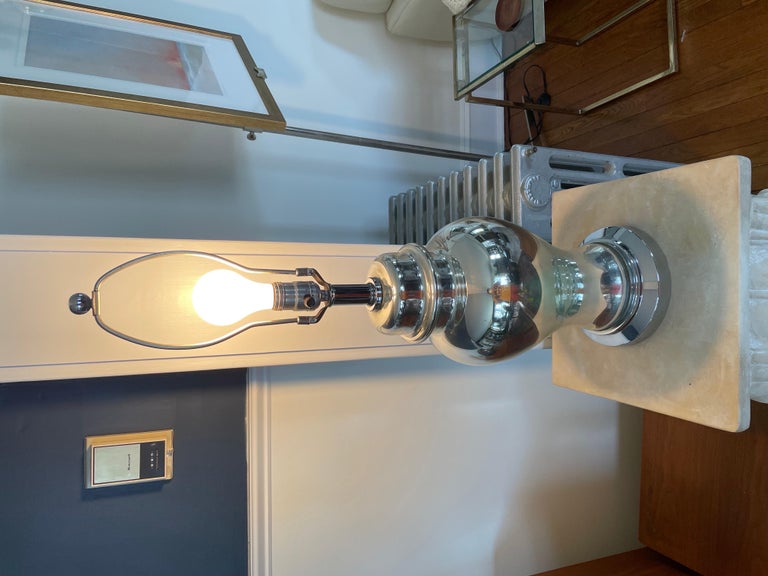 Midcentury Mercury Glass Jar Lamp For Sale at 1stDibs