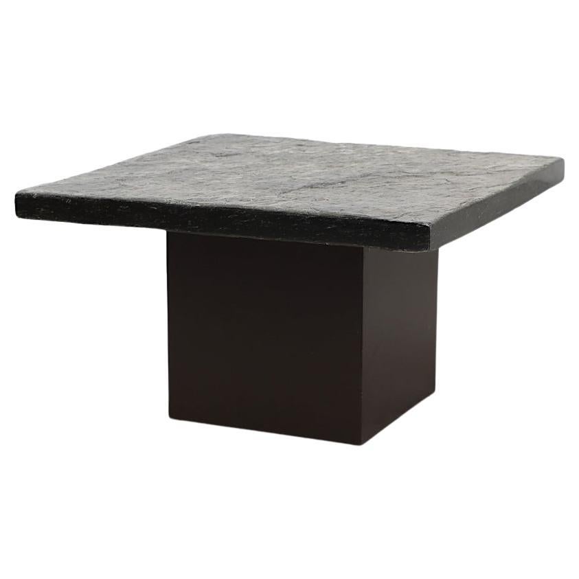 Mid-Century Metaform Style Square Stone Top Side Table For Sale at 1stDibs
