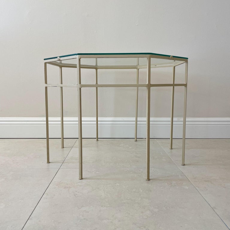 Midcentury Metal Octagonal Side Occasional Table For Sale at 1stDibs