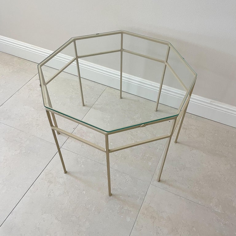 Midcentury Metal Octagonal Side Occasional Table For Sale at 1stDibs