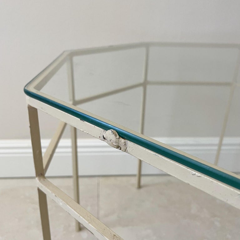 Midcentury Metal Octagonal Side Occasional Table For Sale at 1stDibs