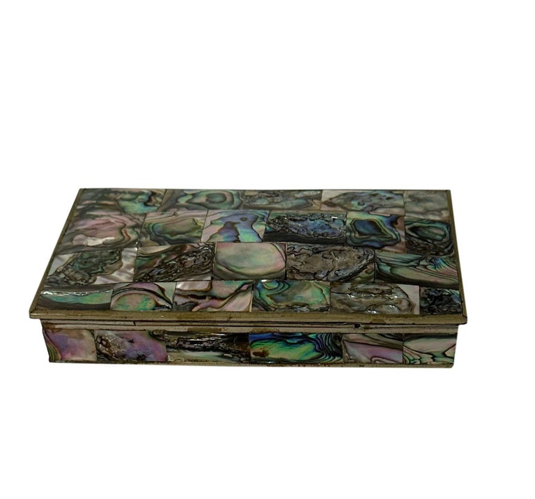 Mid-Century Mexican Abalone Box For Sale at 1stDibs