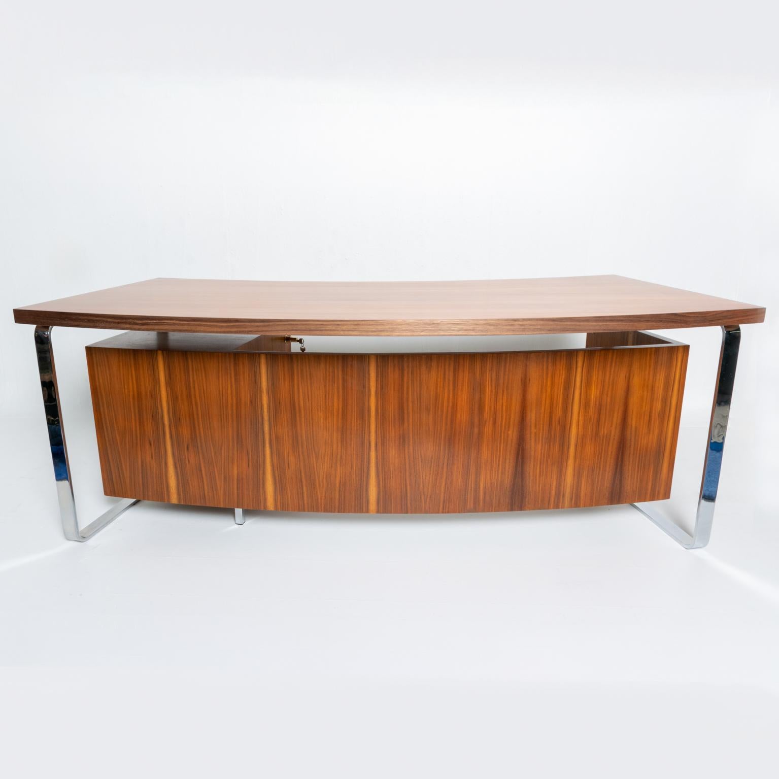 Midcentury Mexican Modernist Executive Desk by Dixie, Chrome and Exotic ...