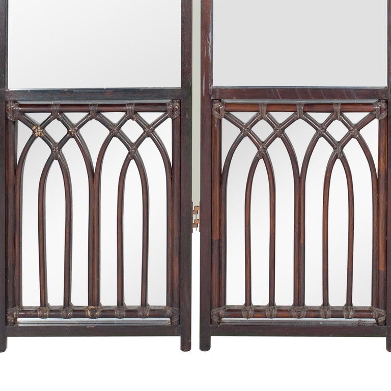 Mid Century Mirror and Cane Room Divider For Sale at 1stDibs | caneroom
