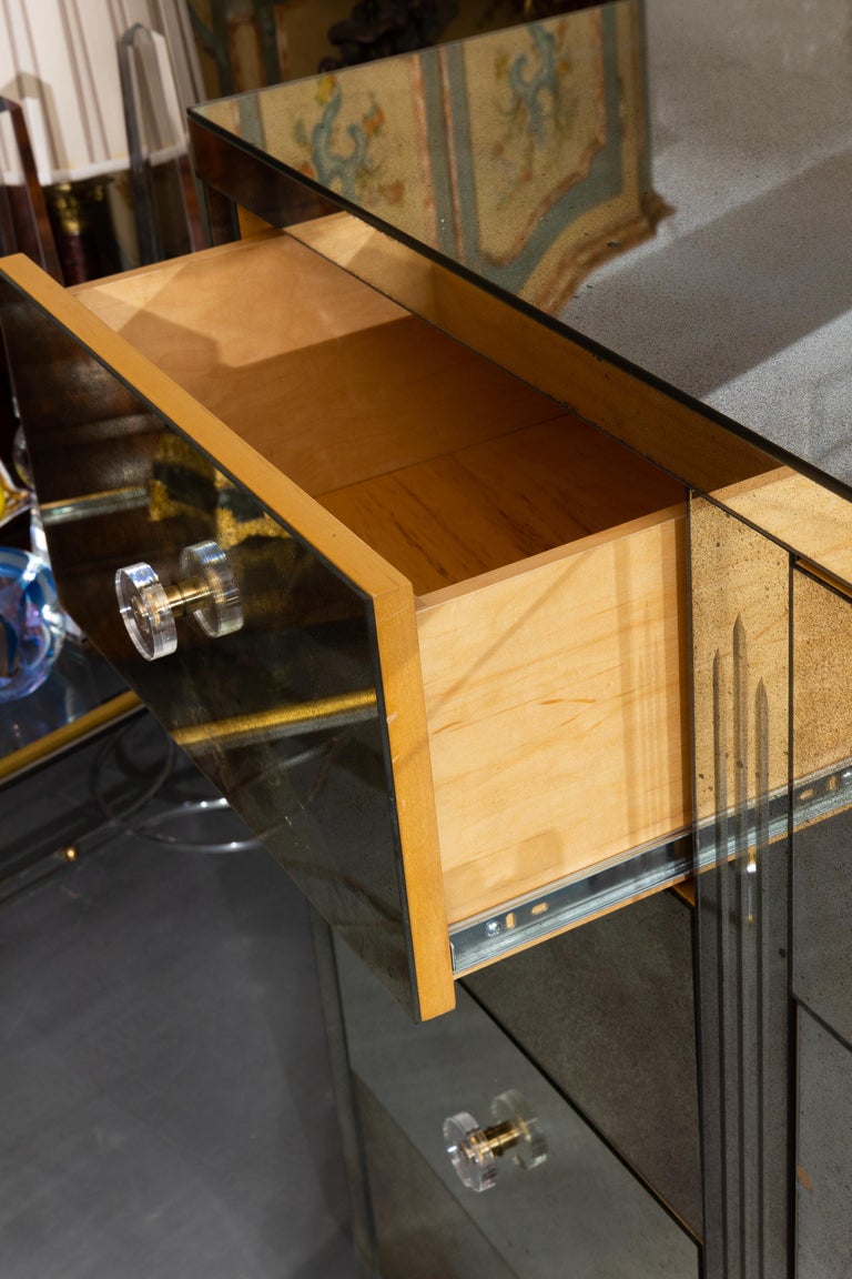 Mid Century Mirrored Chest of Drawers For Sale at 1stDibs