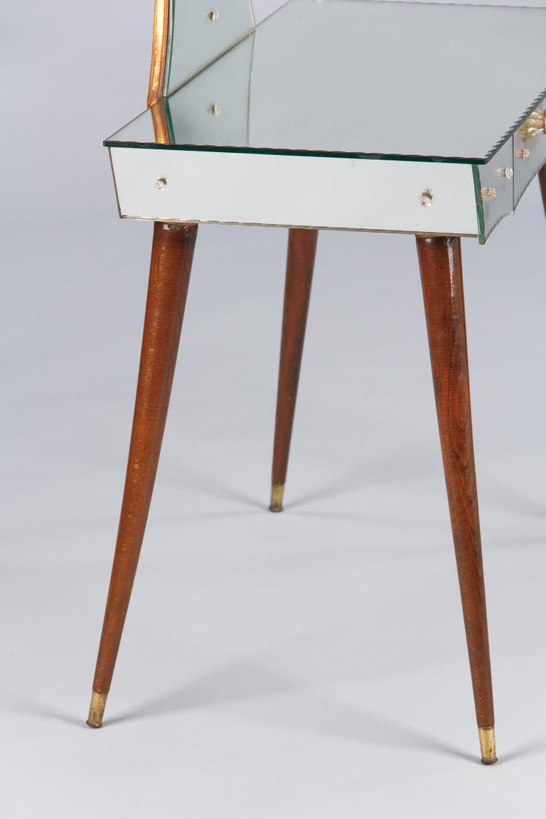 Mid-Century Mirrored Venetian Glass Vanity Table, 1950s at 1stDibs