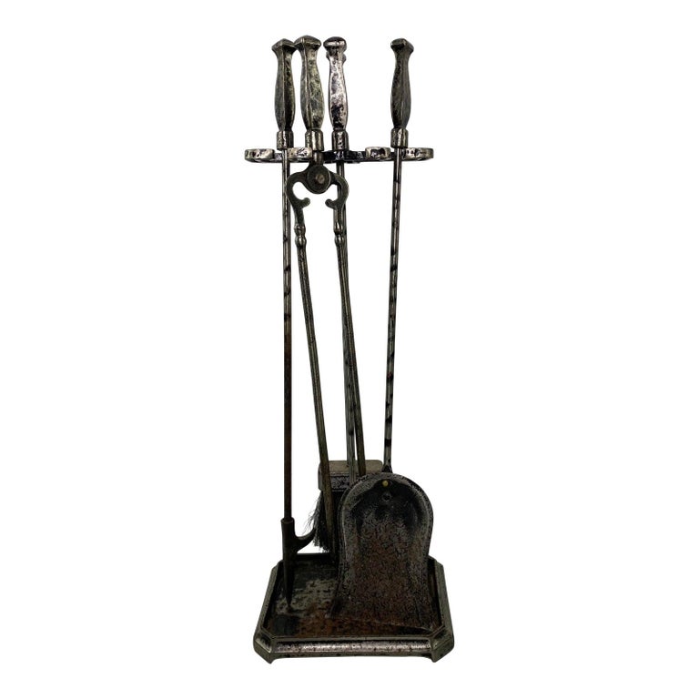 Mid-Century Mission Style Fireplace Tool Set at 1stDibs