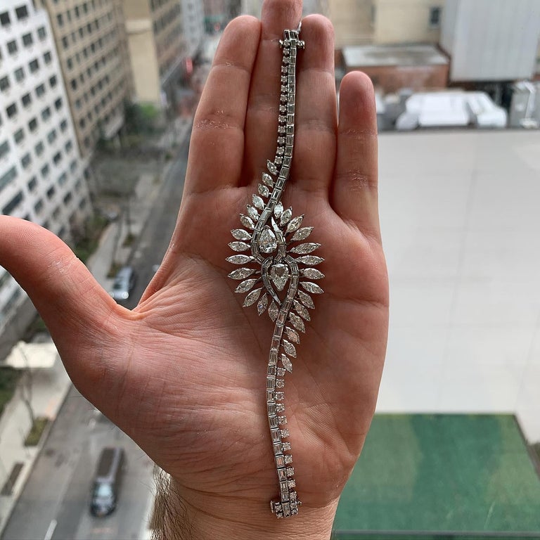 Midcentury Mixed Cut Diamond Bracelet For Sale at 1stDibs
