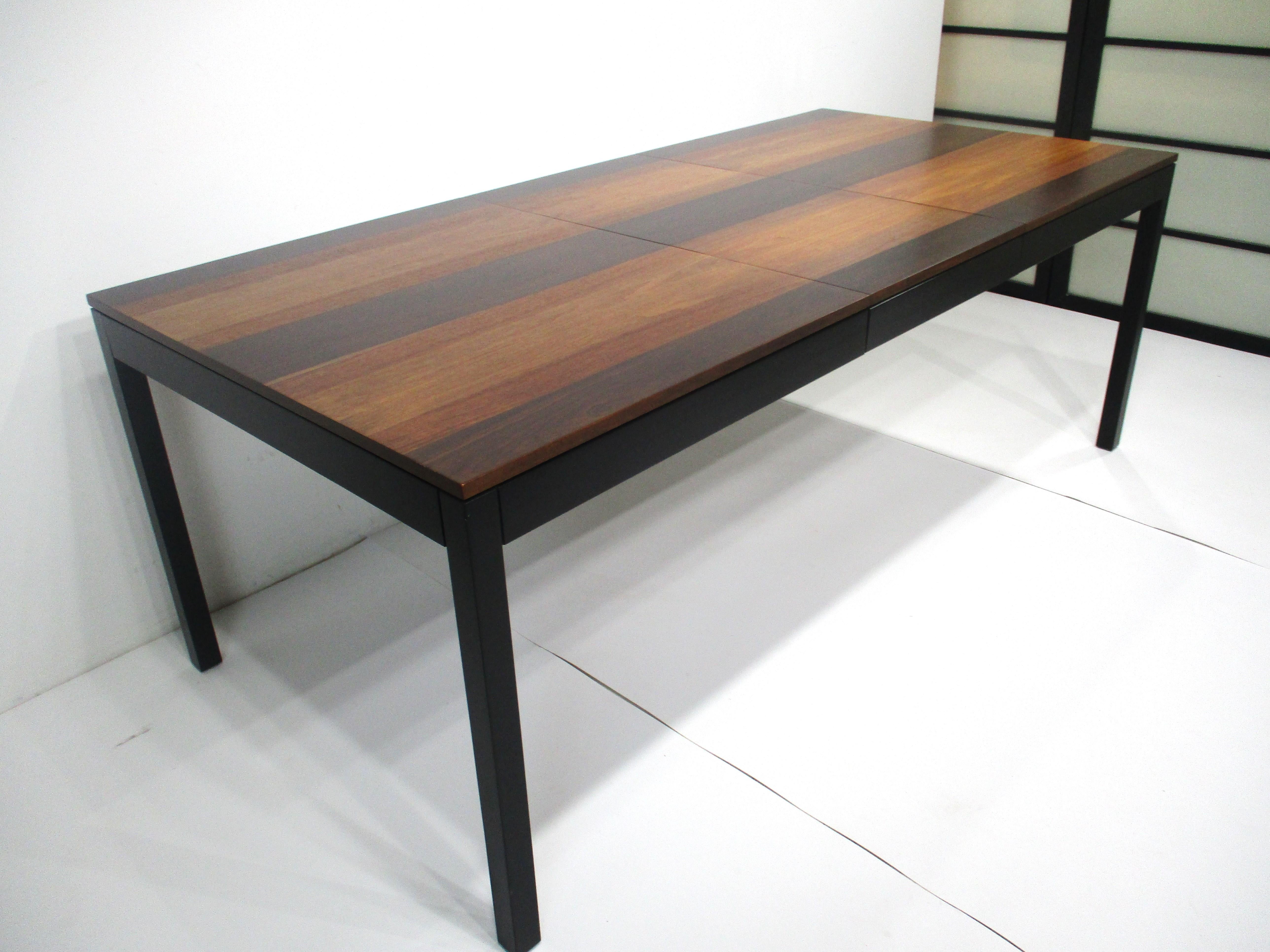 Mid Century Mixed Wood Dining Table in the style of Baughman ...