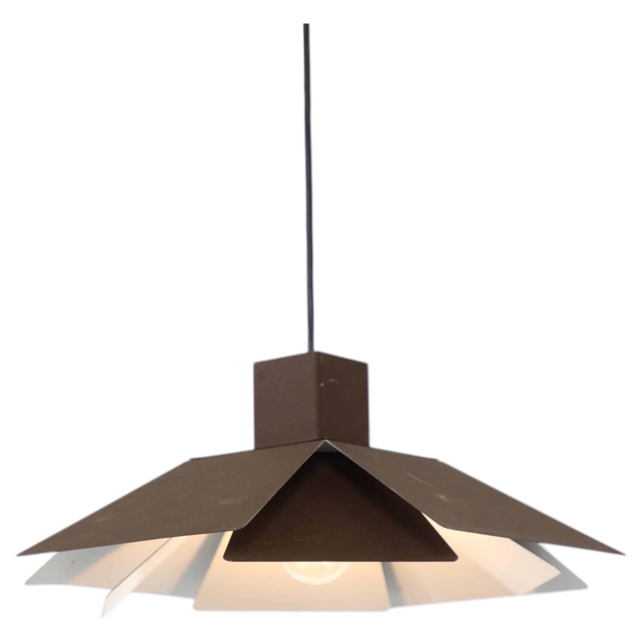 Raak Model B-1010 Pendant Light with Burgundy Glazed Glass Dome Shade ...