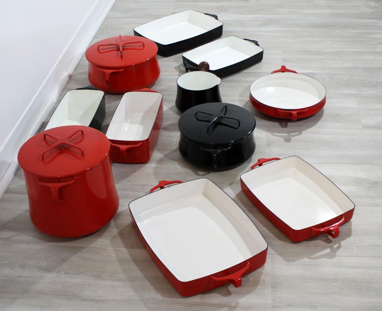 Mid-Century Modern 14Pc Jens Quistgaard Dansk France Red Black Cookware ...
