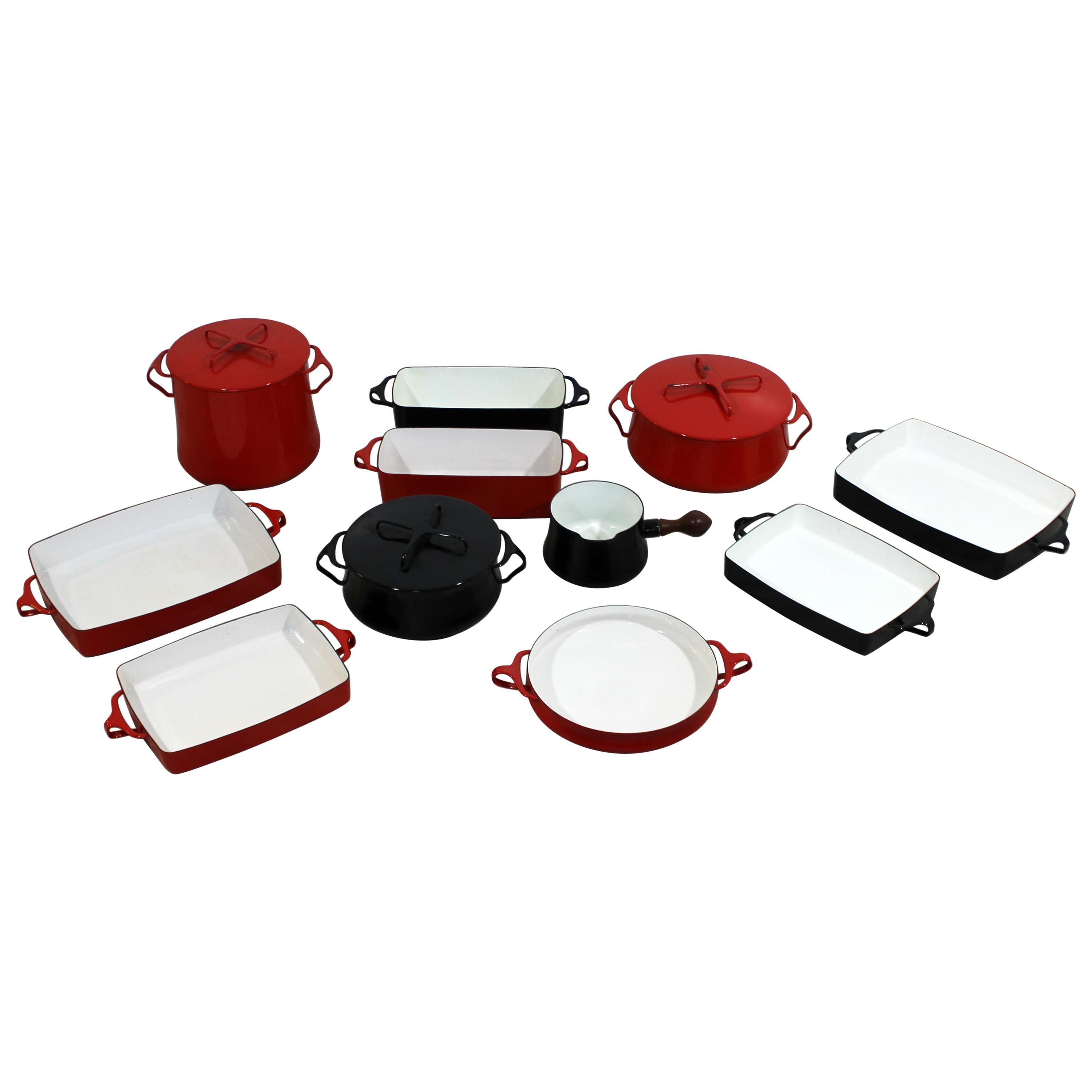 Mid-Century Modern 14Pc Jens Quistgaard Dansk France Red Black Cookware ...